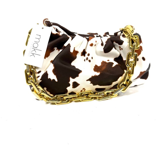Makk Fashions | Bags | Makk Fashions Elsa Cow Print Chain Link ...